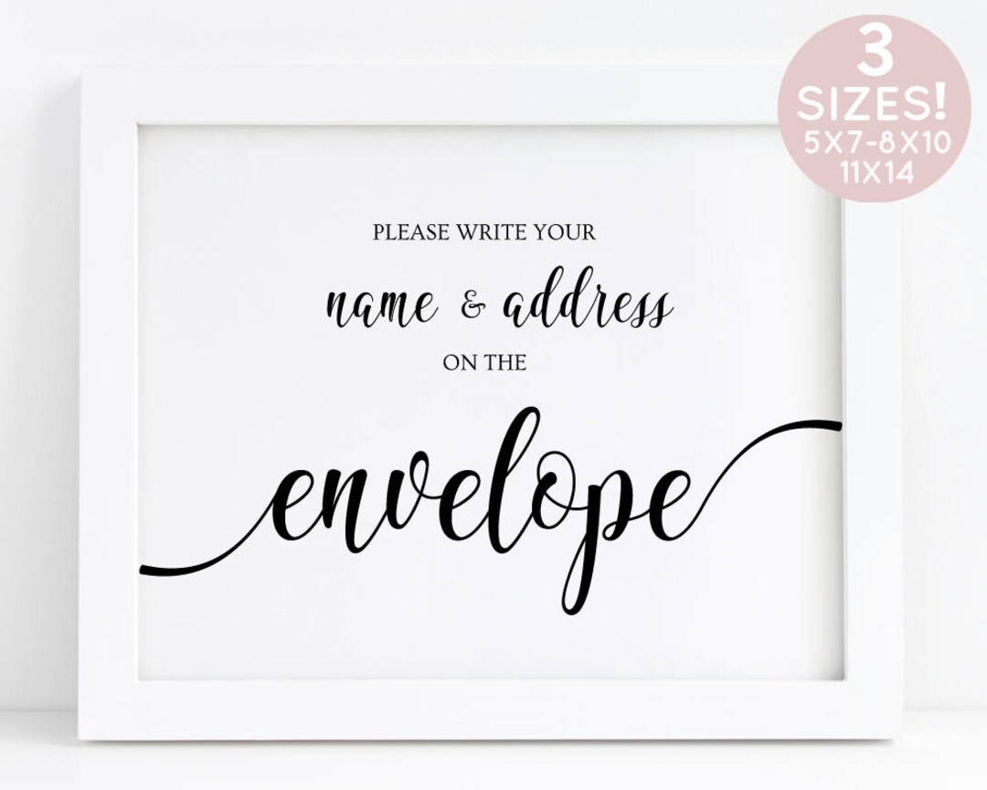 Write Your Name and Address on an Envelope, Name and Address Sign ...