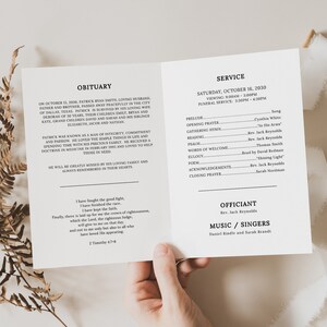 Editable Funeral Program Template, TRY FREE DEMO, Celebration of Life ...