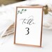 Table Numbers Card Template Table Cards Greenery Printable - Etsy