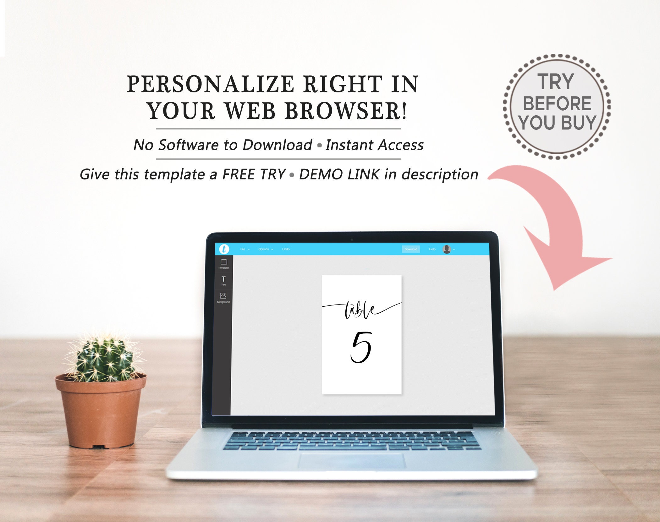 Wedding Table Numbers Template Printable and Editable Table | Etsy