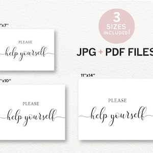Please Help Yourself Wedding Sign, Help Yourself Sign Restroom Sign ...