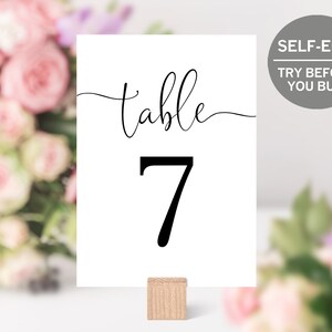 Table Number Template, TRY BEFORE You BUY, Rustic Table Numbers, Signs ...