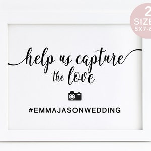Help Us Capture the Love Sign, Wedding Hashtag Printable, Capture the ...