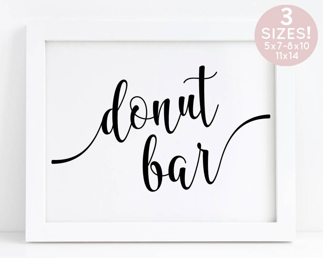 Donut Bar Sign, Donut Sign, Wedding Donut, Donut Shower, Baby Shower ...