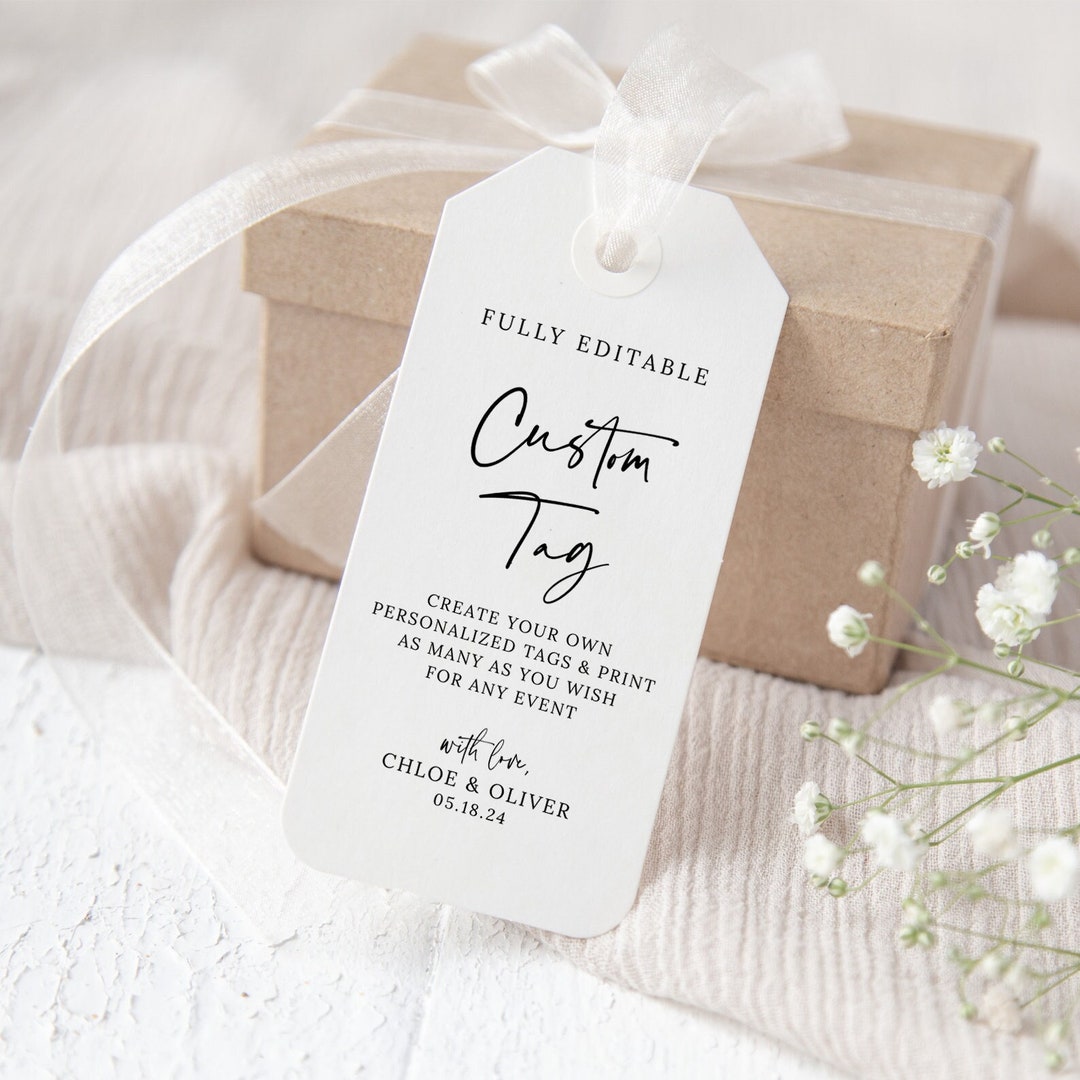 Editable Tags Template Instant Download, Custom Wedding Favor Tag ...