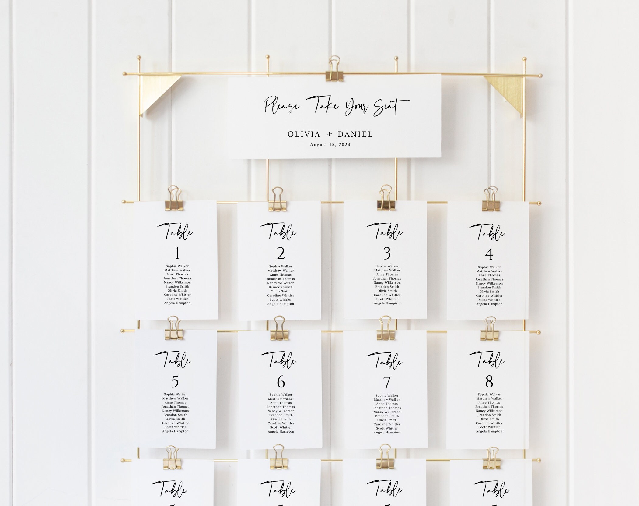 Simple Wedding Seating Chart Template Printable and Editable - Etsy