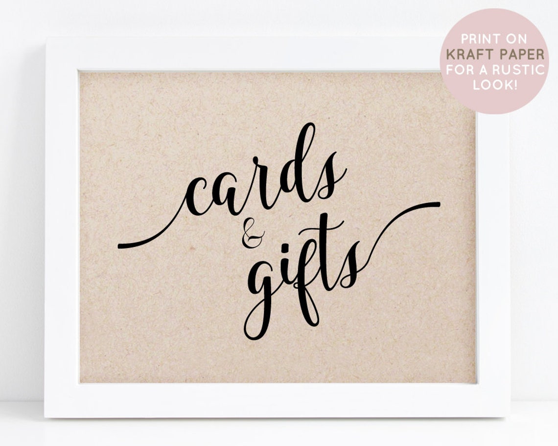 Cards and Gifts Sign Cards Gifts Sign Wedding Printable | Etsy