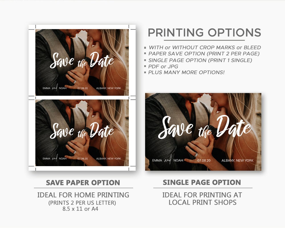 Printable Save the Date Invitation Save the Date Photo Card | Etsy
