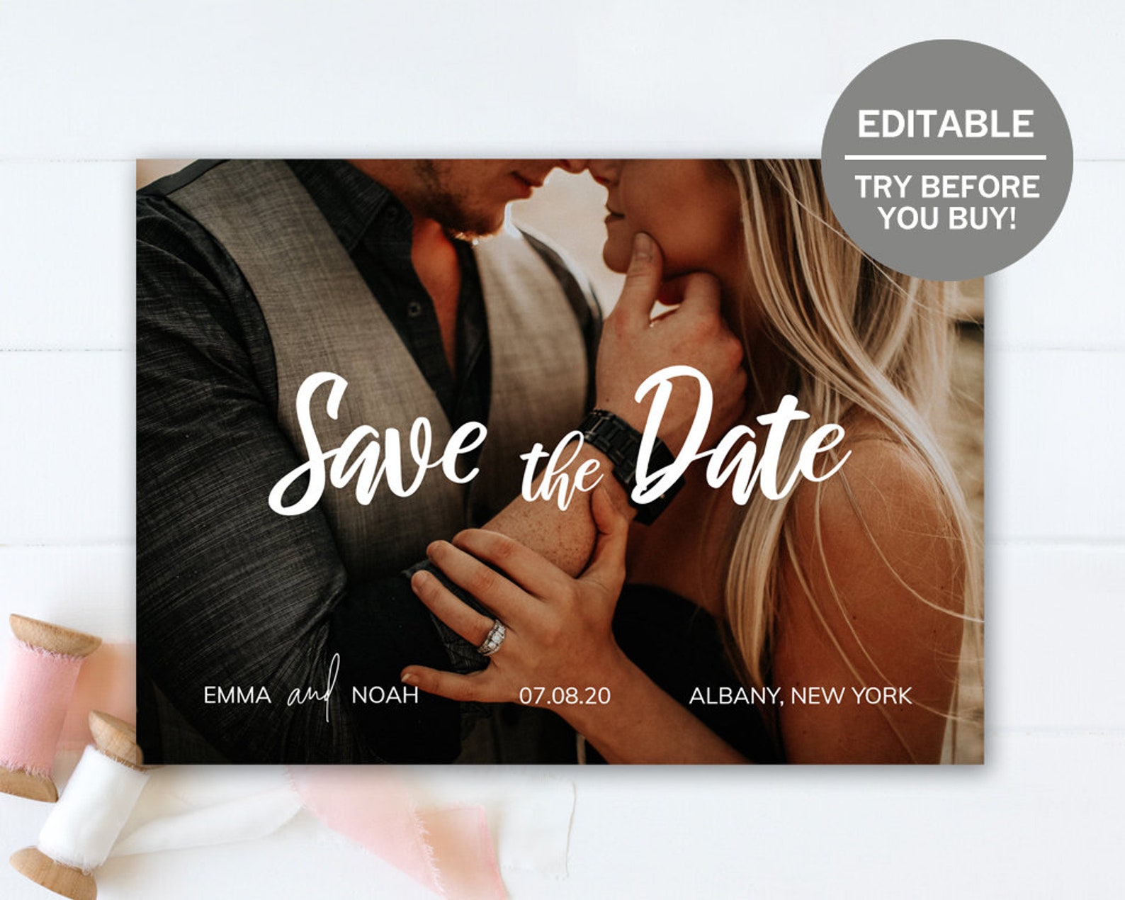 Printable Save the Date Invitation Save the Date Photo Card | Etsy