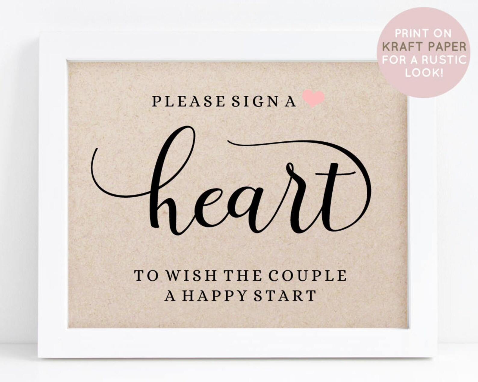 Please Sign A Heart Sign Wedding Guest Registry Wedding Sign - Etsy