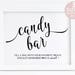 Candy Bar Sign, Wedding Candy Sign, Wedding Decor, Party Printables ...