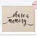 Share A Memory Printable, Memory Table Sign, Memorial Sign Printable ...