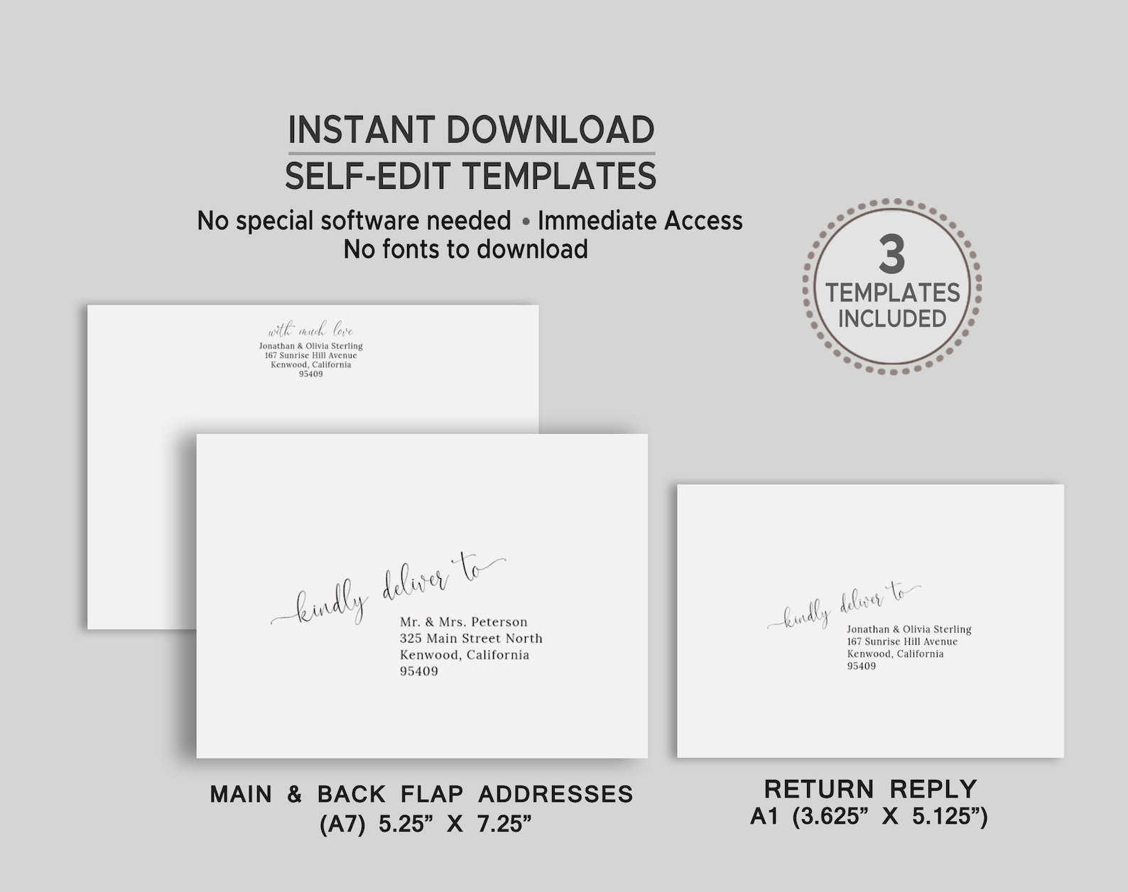 Envelope Template Address Label Template Envelope - Etsy