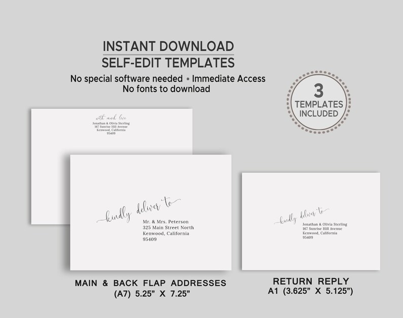 Envelope Template Address Label Template Envelope - Etsy
