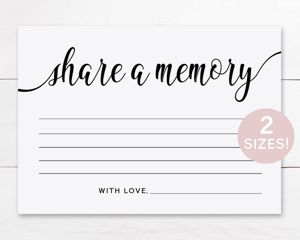 Share A Memory Card Share A Memory Printable Funeral Memory - Etsy UK