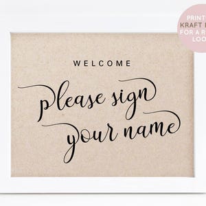 Please Sign Your Name, Welcome Sign Print, Guest Registry, Sign Your ...