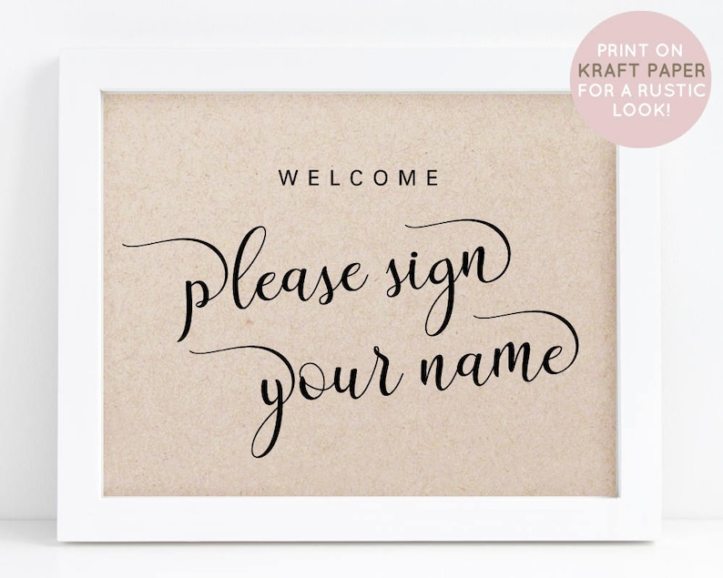 Please Sign Your Name, Welcome Sign Print, Guest Registry, Sign Your ...