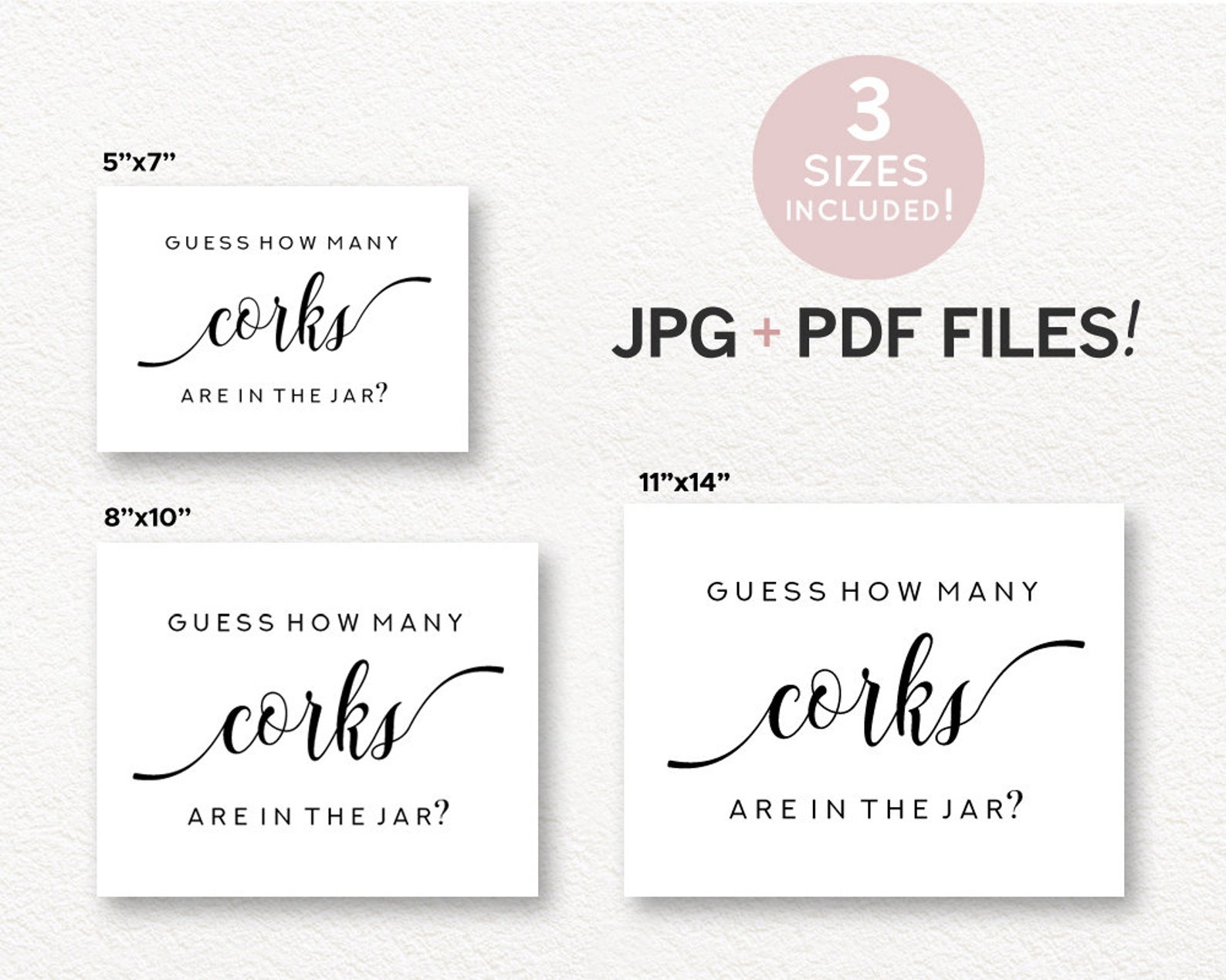 Guess How Many Corks Bridal Shower Guessing Games Printable - Etsy