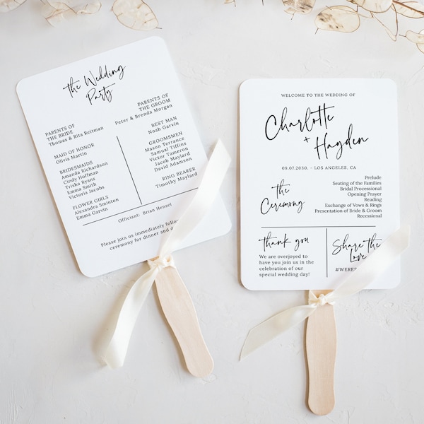 Wedding Program Fan - Etsy