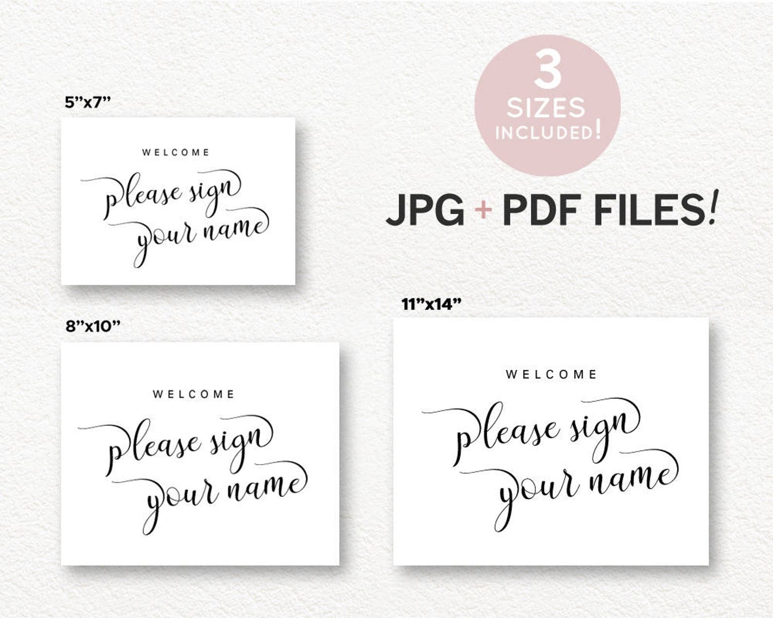 Please Sign Your Name, Welcome Sign Print, Guest Registry, Sign Your ...