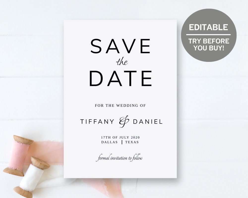 Printable Save The Date Template Instant Download Save The | Etsy