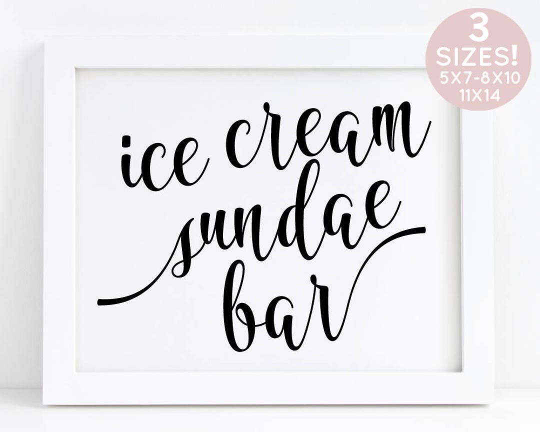 Ice Cream Sundae Bar Signs