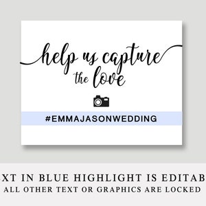 Help Us Capture the Love Sign, Wedding Hashtag Printable, Capture the ...
