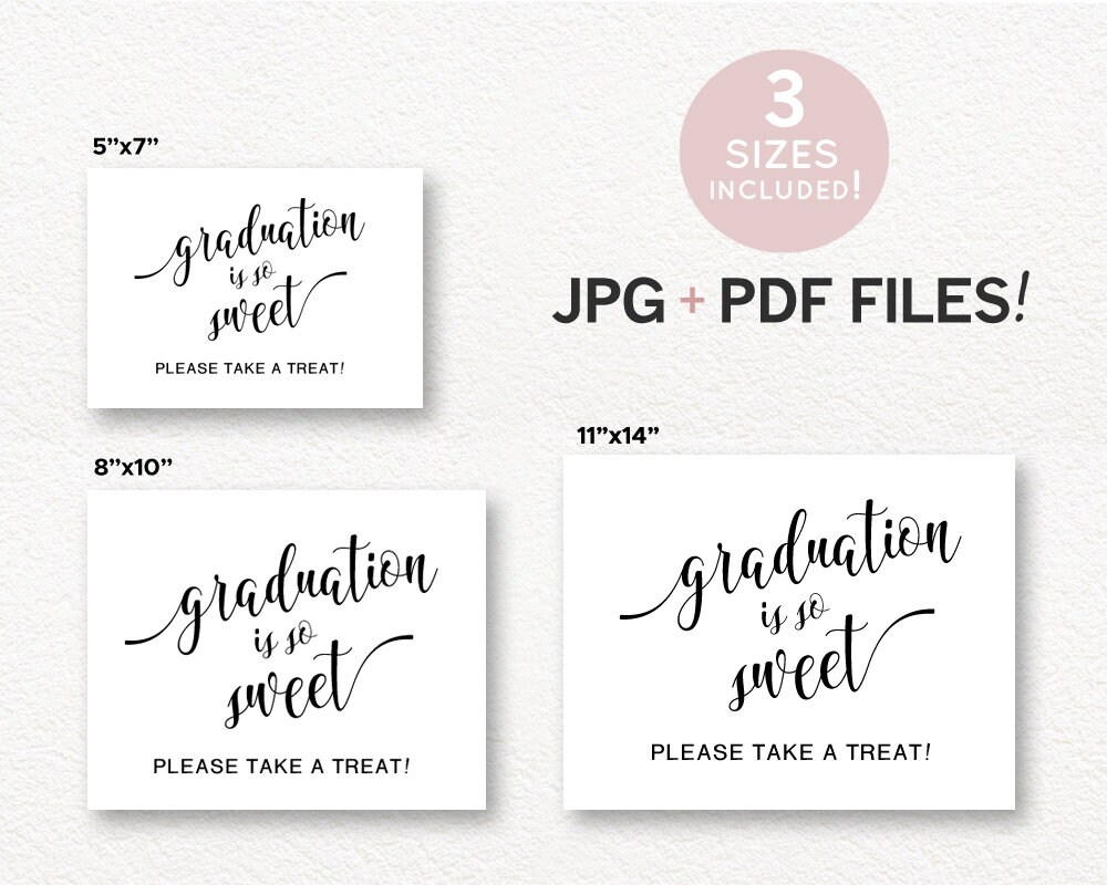 Graduation is Sweet, Graduation Party Printable, Grad Favor, Graduation ...