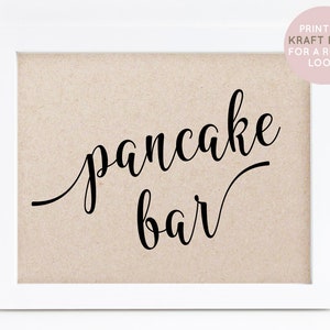 Pancake Bar Sign, Brunch Printable, Pancake and Pajama Party, Brunch ...