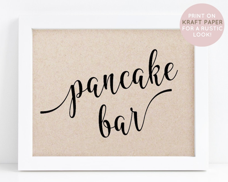 Pancake Bar Sign Brunch Printable Pancake and Pajama Party - Etsy