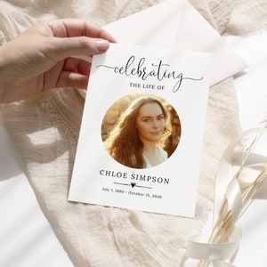 Editable Memorial Cards, Celebration of Life, Printable Funeral Prayer ...