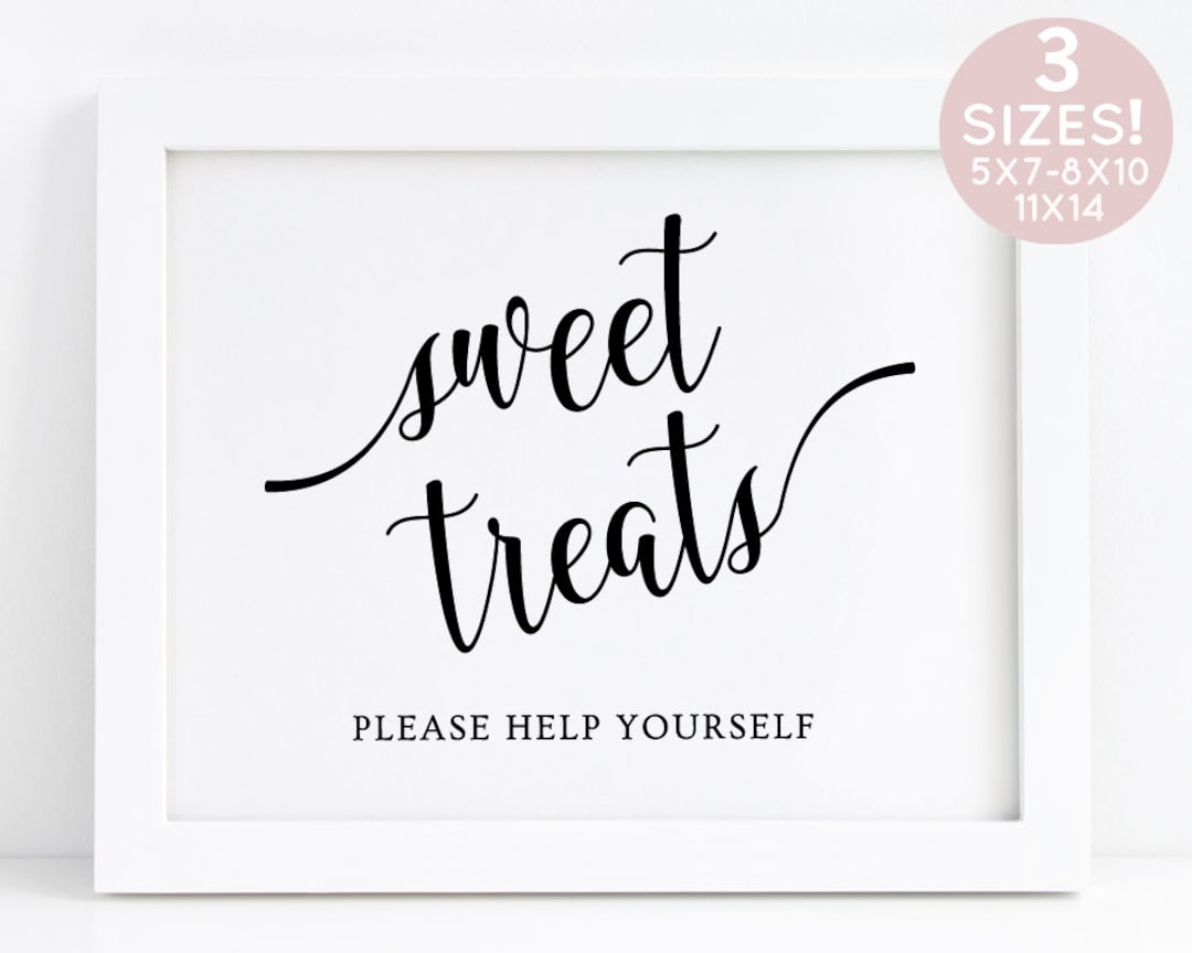 Sweet Treats Sign Printable, Dessert Bar Wedding Sign, Sweet Table Sign ...