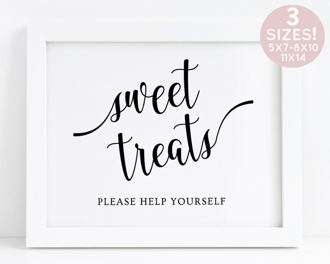 Sweet Treats Sign Printable, Dessert Bar Wedding Sign, Sweet Table Sign ...