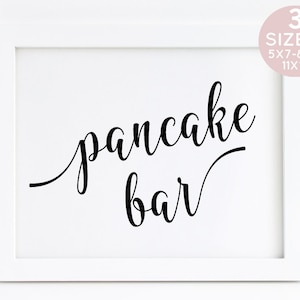 Pancake Bar Sign, Brunch Printable, Pancake and Pajama Party, Brunch ...