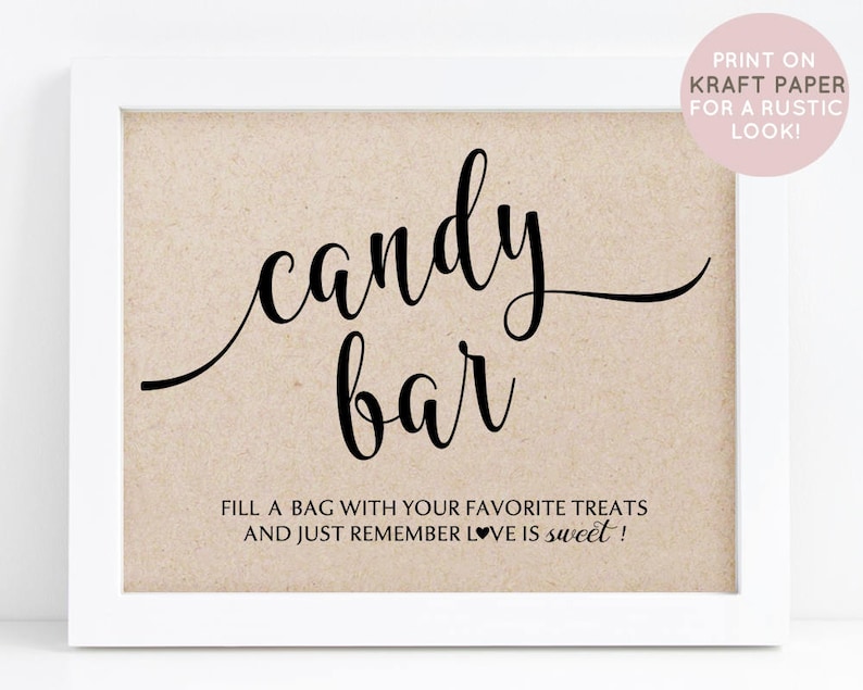 Candy Bar Schild, Hochzeit Candy Schild, Hochzeitsdeko, Party ...