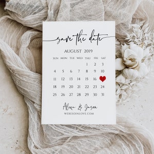 Printable Save the Date Calendar Template, Save the Date Template, TRY ...
