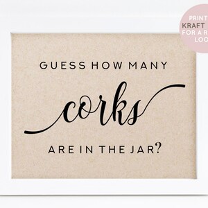 Guess How Many Corks, Bridal Shower Guessing Games, Printable Bridal ...