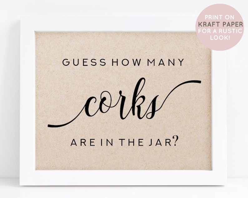 Guess How Many Corks Bridal Shower Guessing Games Printable - Etsy