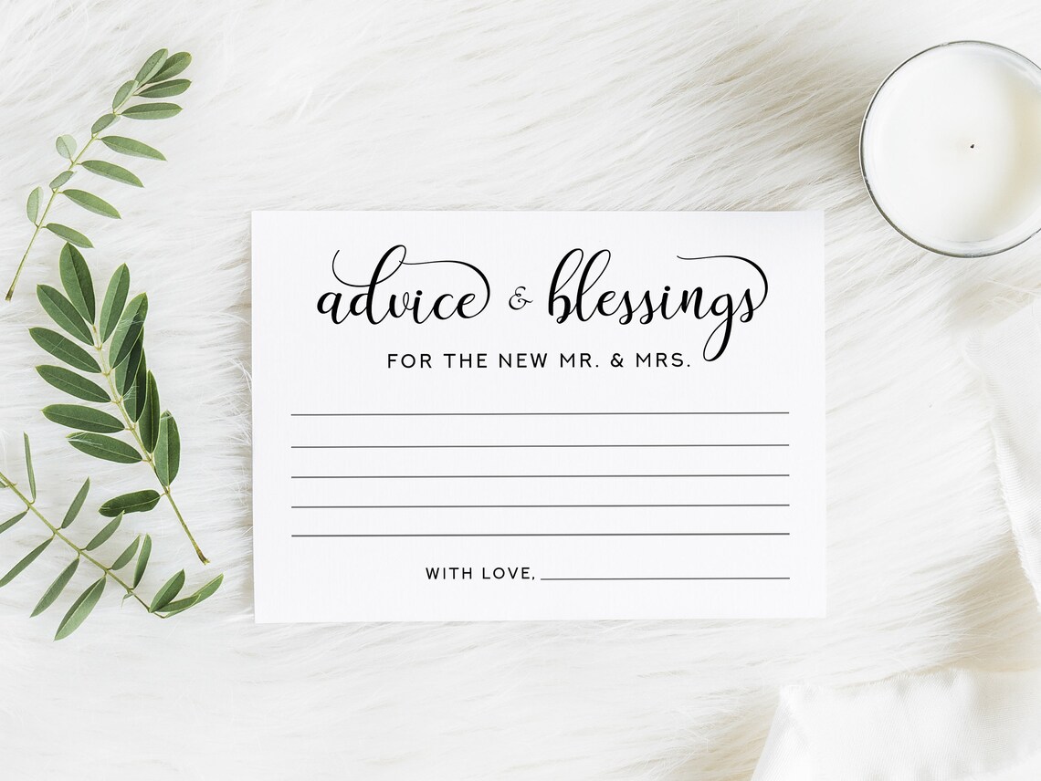 Advice Card for Wedding Advice Card Instant Download Bride - Etsy