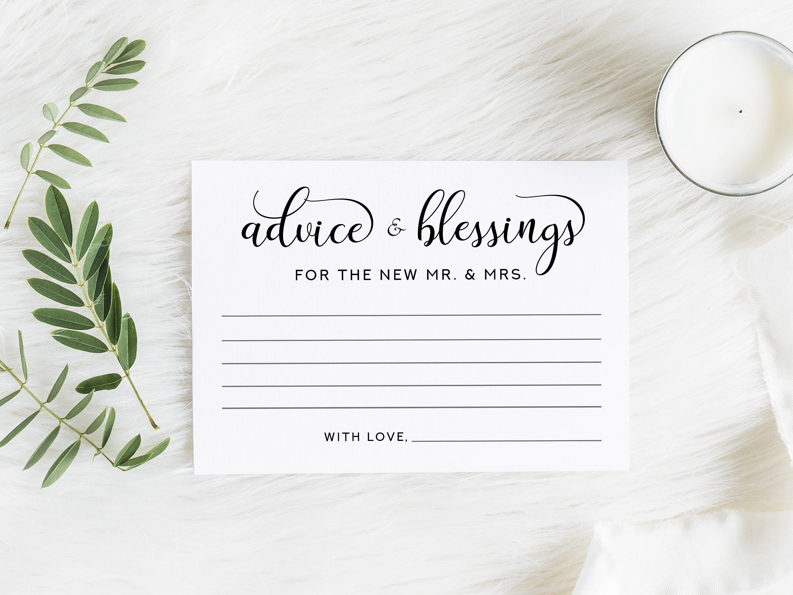 Advice Card For Wedding Advice Card Instant Download Bride | Etsy