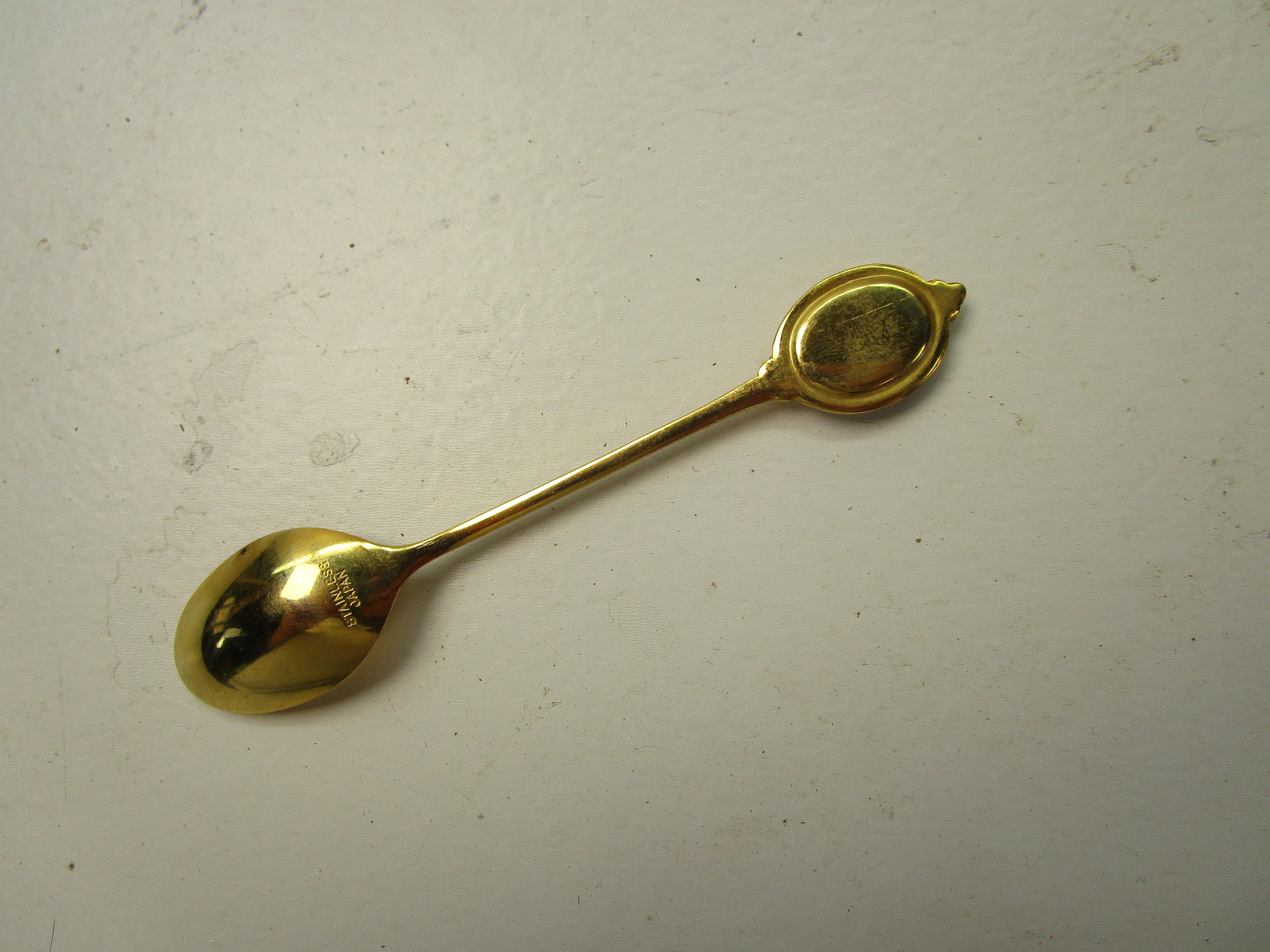 Vintage Gold Stainless Steel Spoon With Rose Detail Made in Japan ...