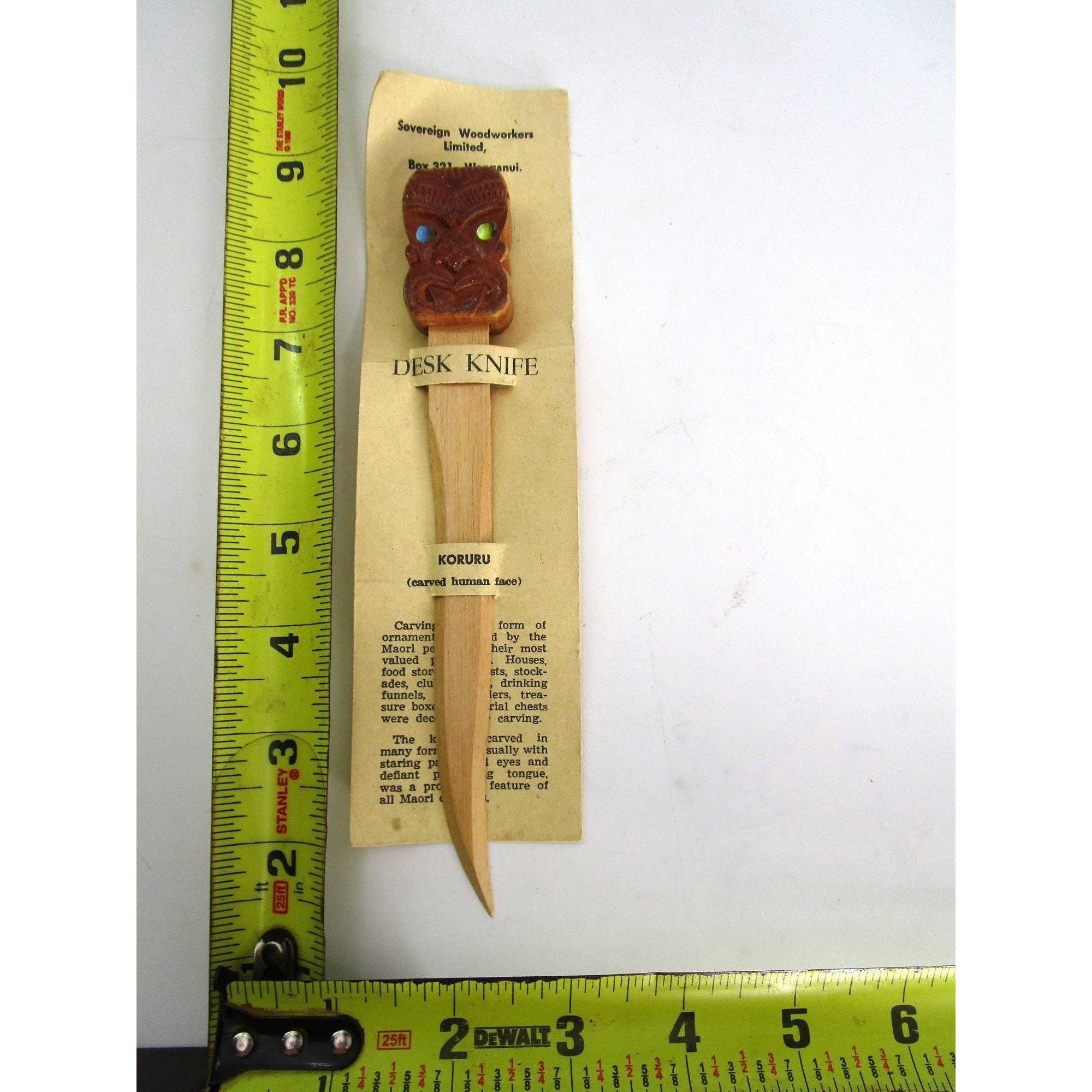 Sovereign Woodworkers Maori Koruru Wood Desk Knife Hand Carved 1960s ...