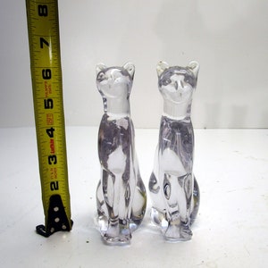 Hand Made Pair of Clear Crystal Cat Figurines Made in Taiwan - Etsy