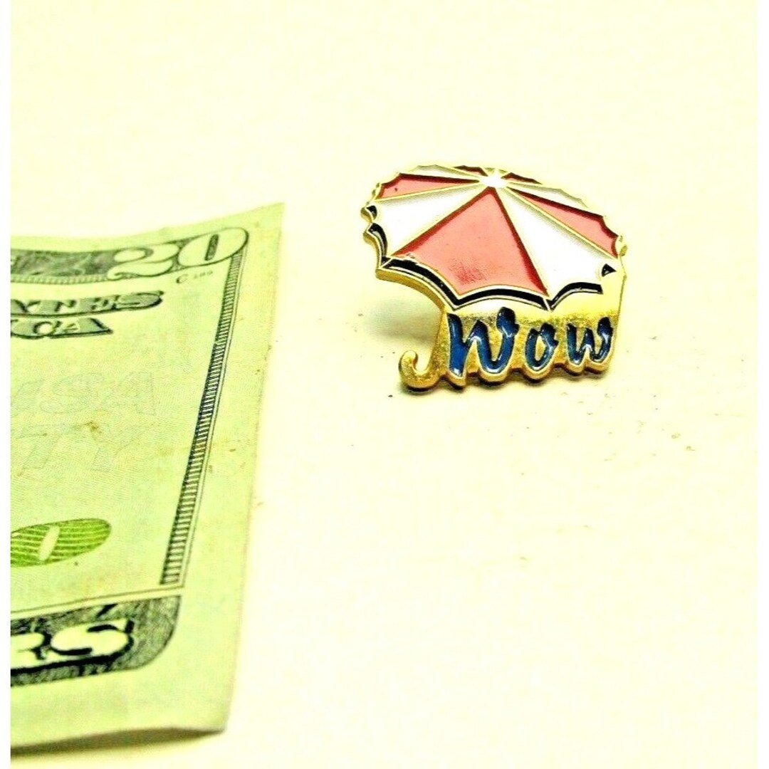 Vintage WOW Red and White Umbrella Pin Pinback Swag - Etsy