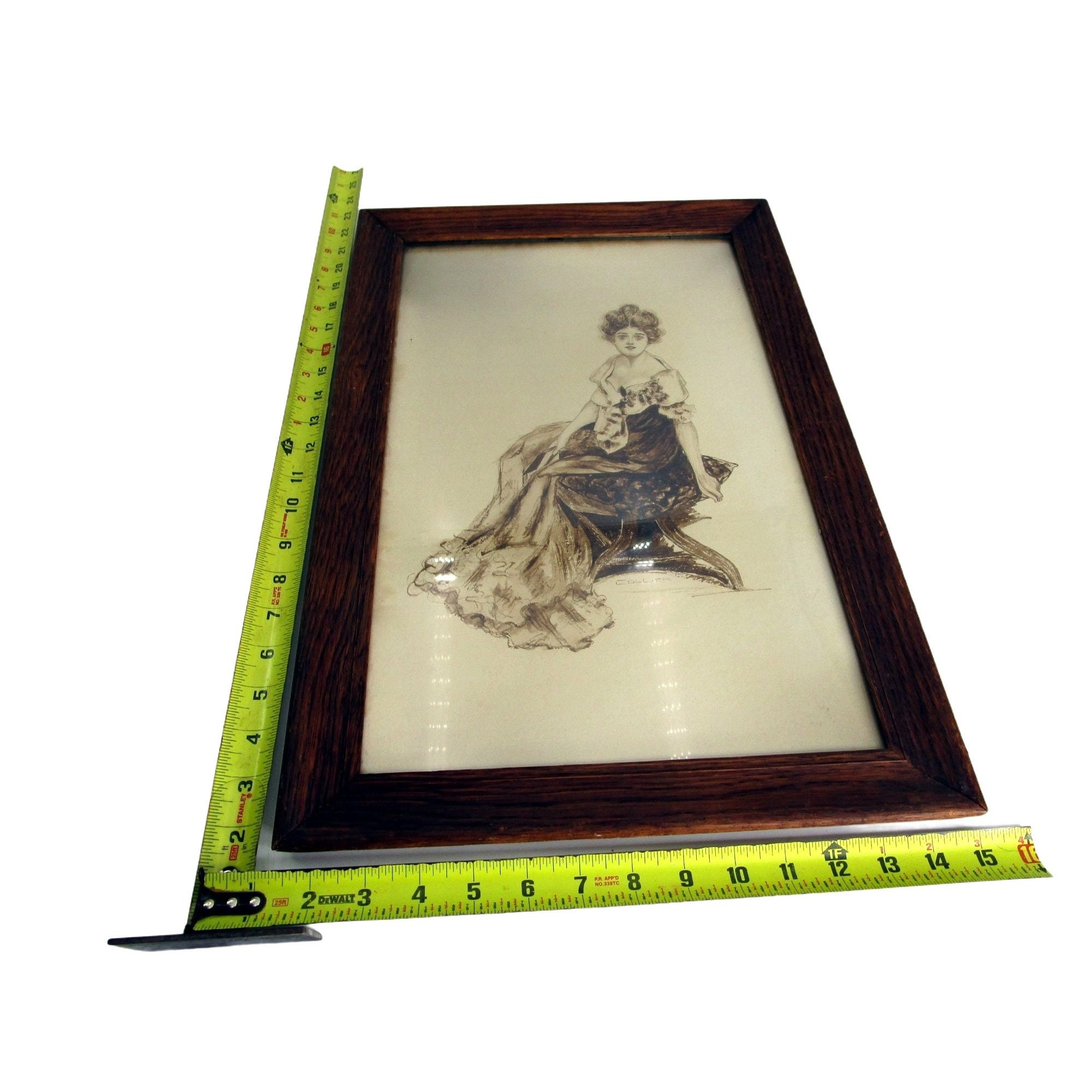 Intense Vintage Ink Illustration Victorian Woman Lady Framed Wall Art ...