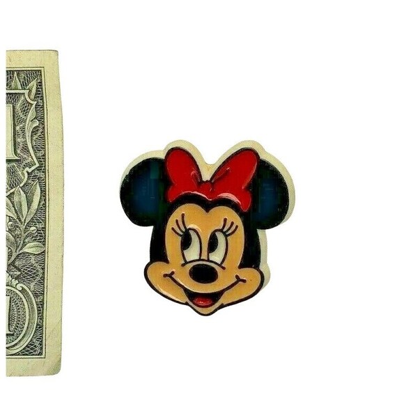 Minnie Mouse Disney Disneyland Plastic Cartoon Pin Badge Rare - Etsy