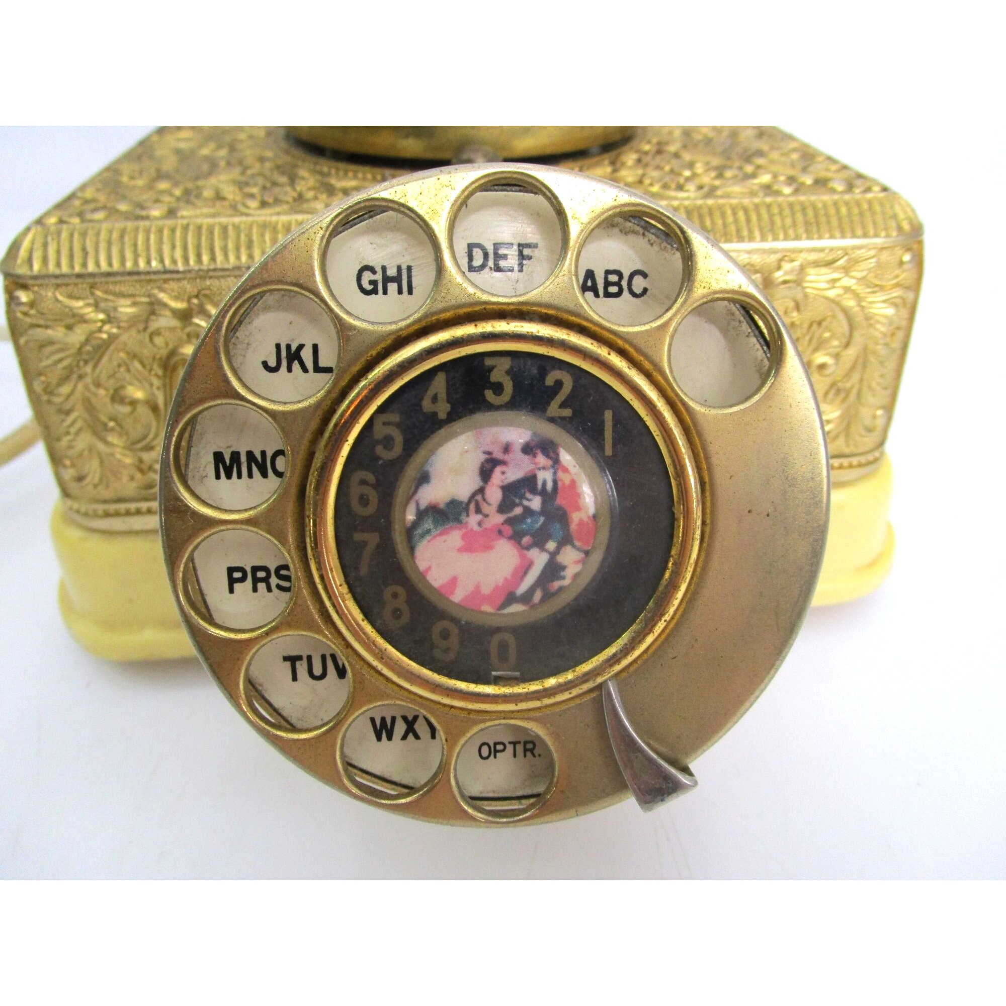 Vintage French Art Deco Brass Antique Style Telephone Tested Works ...