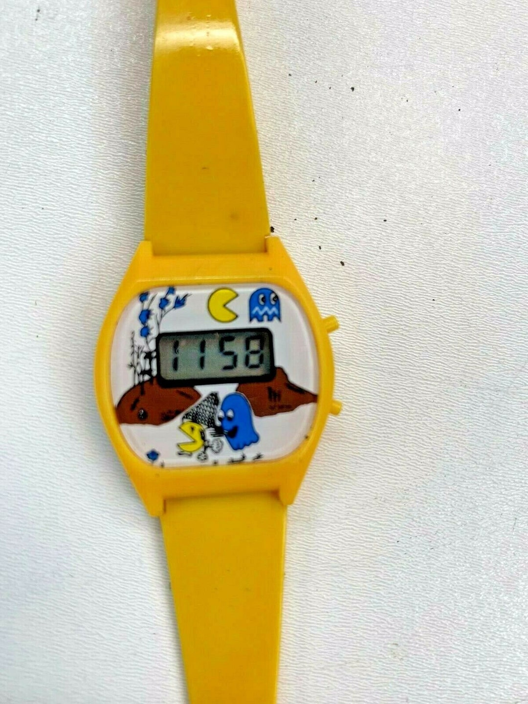 Retro 80's Quartz Digital Yellow Pac Man Watch Hong Kong - New Battery ...