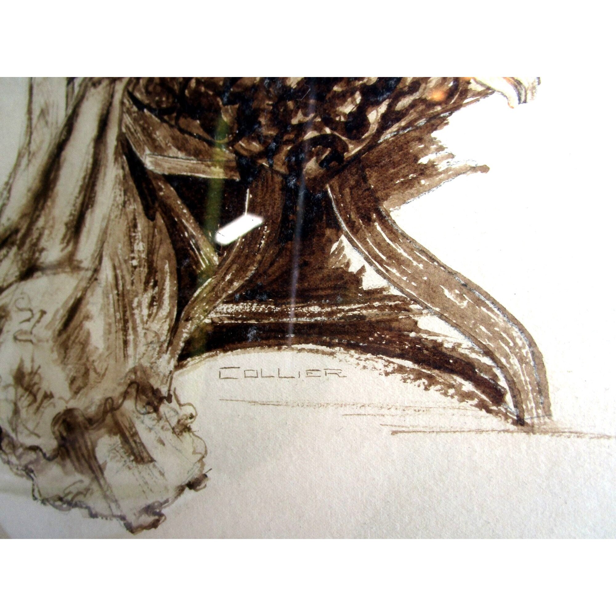 Intense Vintage Ink Illustration Victorian Woman Lady Framed Wall Art ...