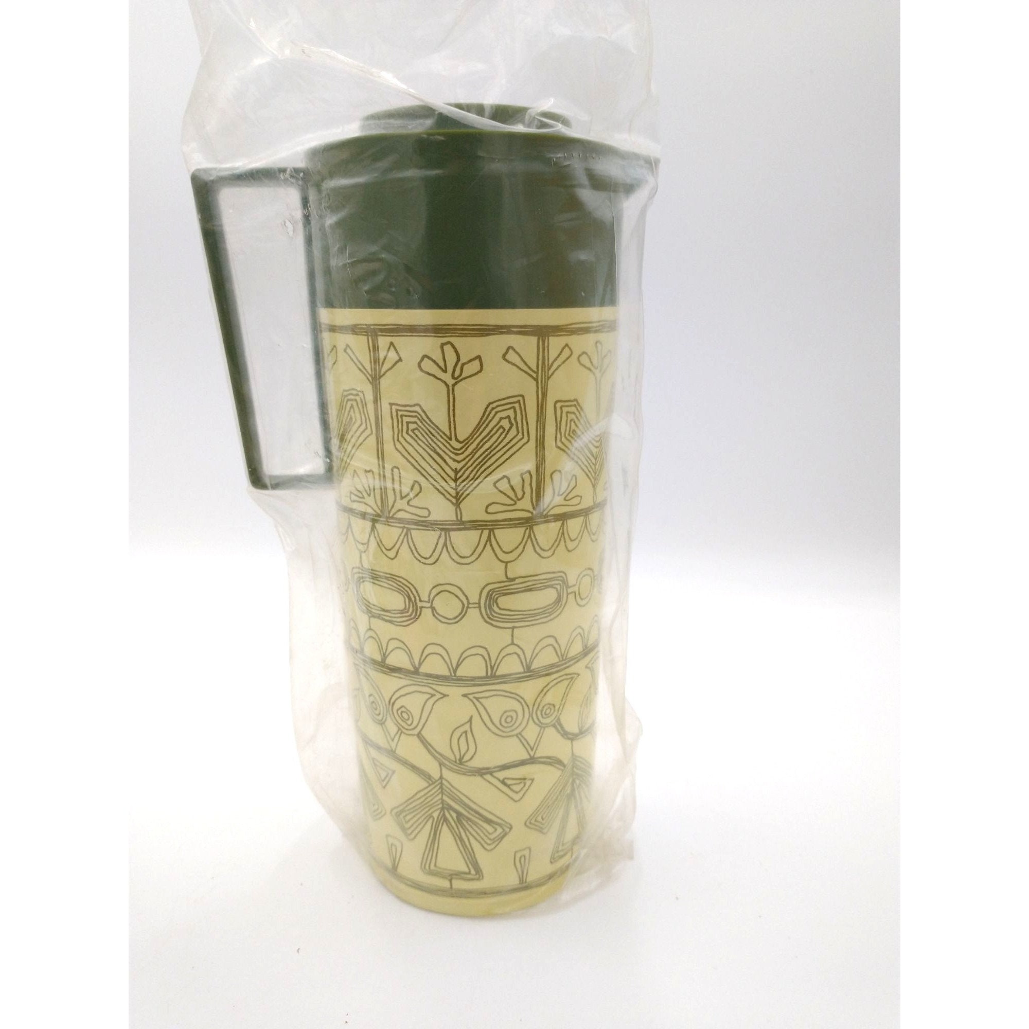 Vintage Green Flora Theme Aladdin Beverage Butler 4460 Carafe 1970s USA ...